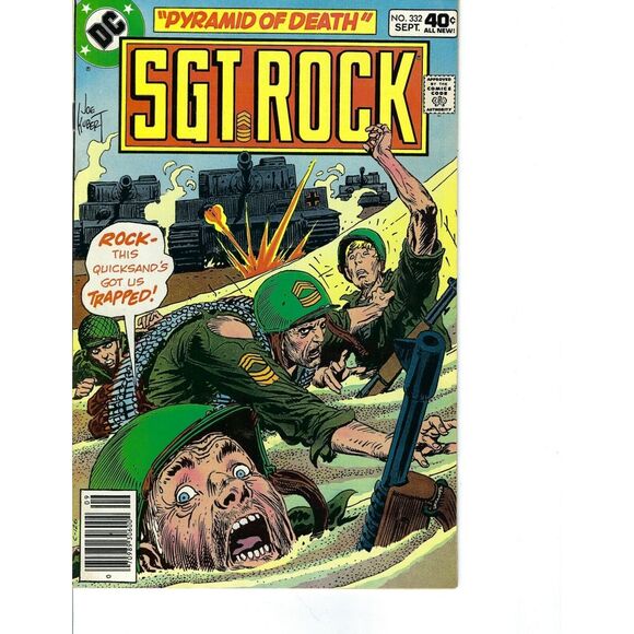 Art | Sgt Rock 332 1979 Bronze Age Dc War Comic Joe Kubert Cover Bagged ...